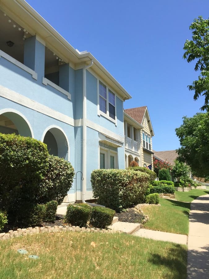 Nice Houses in Friendly Community Stock Photo - Image of color, front ...
