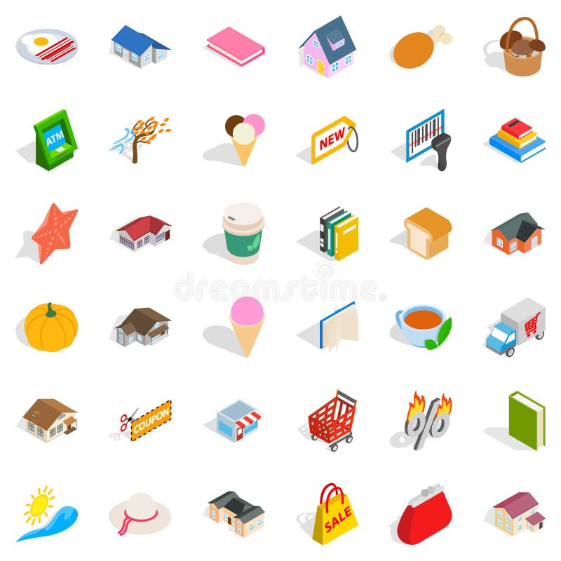 Nice Icons Set, Isometric Style Stock Vector - Illustration of creative ...