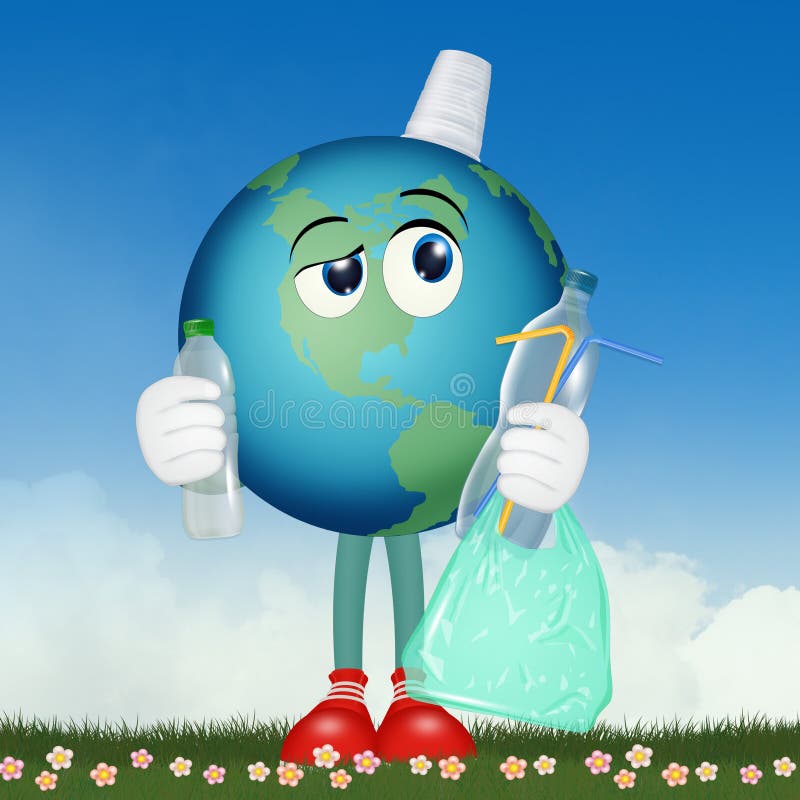 Illustration of the World without Plastic Stock Illustration ...