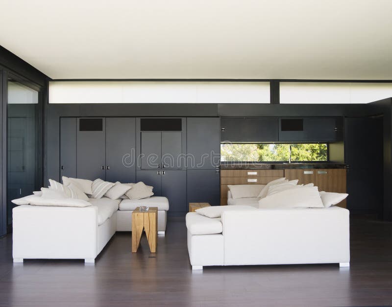 Nice Interior Modern Living Room Stock Image - Image of dining, bedroom ...