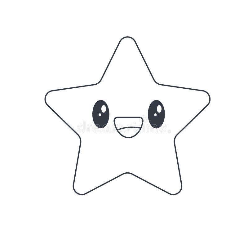 Nice kawaii star smiling stock vector. Illustration of kids - 201875896