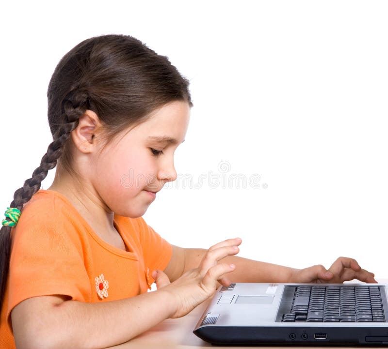Nice kid with laptop stock photo. Image of internet, learning - 4528672