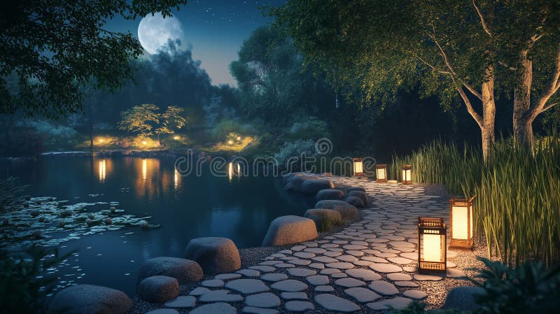 Nice Landscape Theme with Colors Stock Image - Image of travel, pond ...