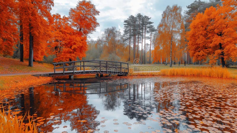 Nice Landscape Theme for Wallpaper Stock Image - Image of maple, garden ...