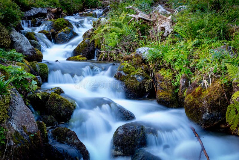 Nice waterfall on river stock image. Image of fluid - 126798279