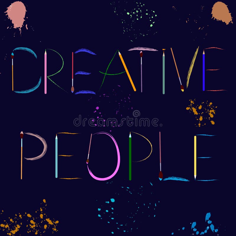 Creative People Hand Written Lettering. Vector Eps 10. Stock Vector ...