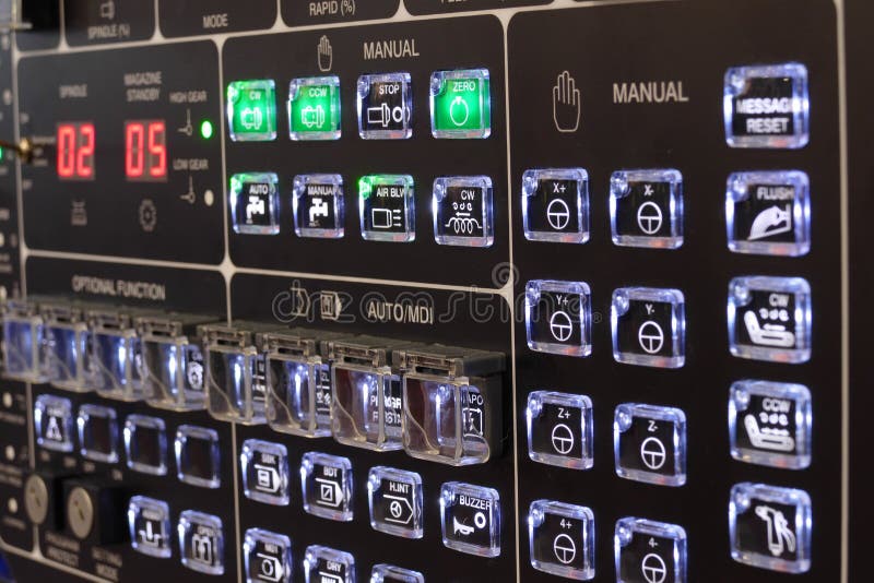 CNC control panel stock image. Image of adjustment, drilling - 102017561