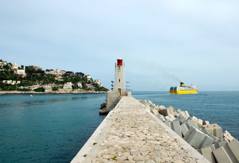 Lighthouse of Nice in France Stock Image - Image of france, danger ...