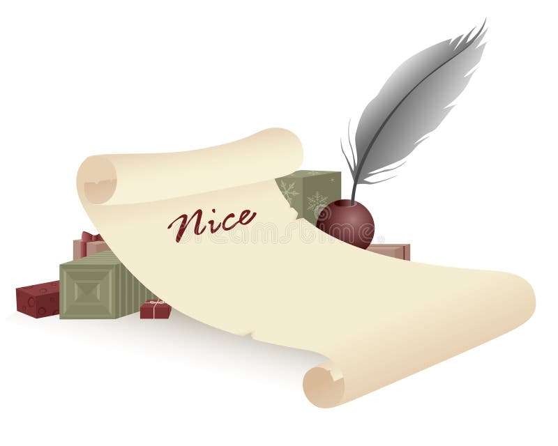 The nice list stock vector. Illustration of rolled, gifts - 17253938