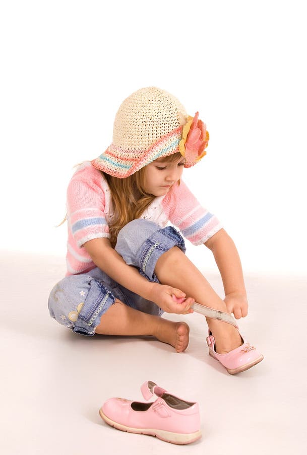 Nice Little Girl Portrait on White Stock Image - Image of close, cute ...