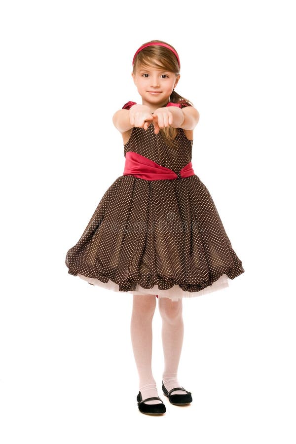 Nice Little Lady in a Brown Dress Stock Image - Image of lovely ...