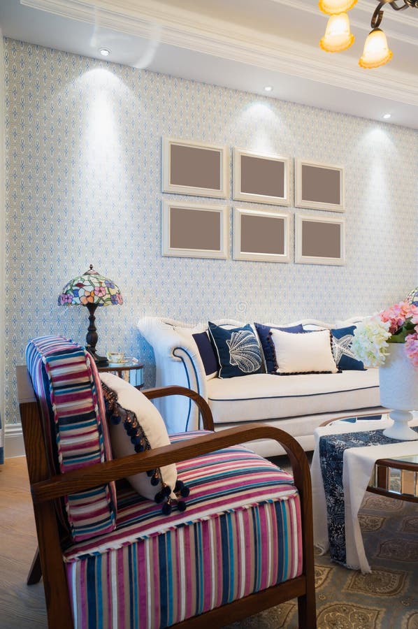 Nice living room stock photo. Image of wallpaper, room - 43640046