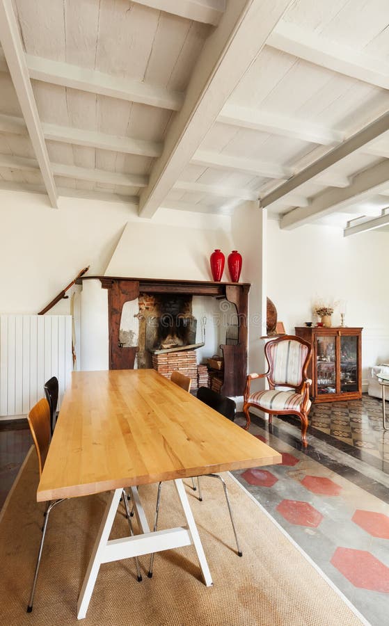 Nice loft, dining room stock image. Image of classic - 39659235