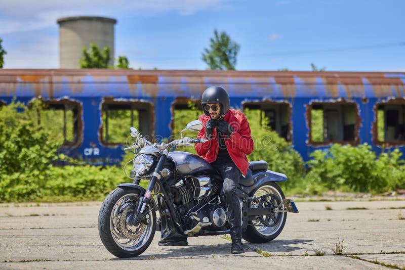 Man on a Chopper Motorcycle Stock Photo - Image of journey, outdoor ...