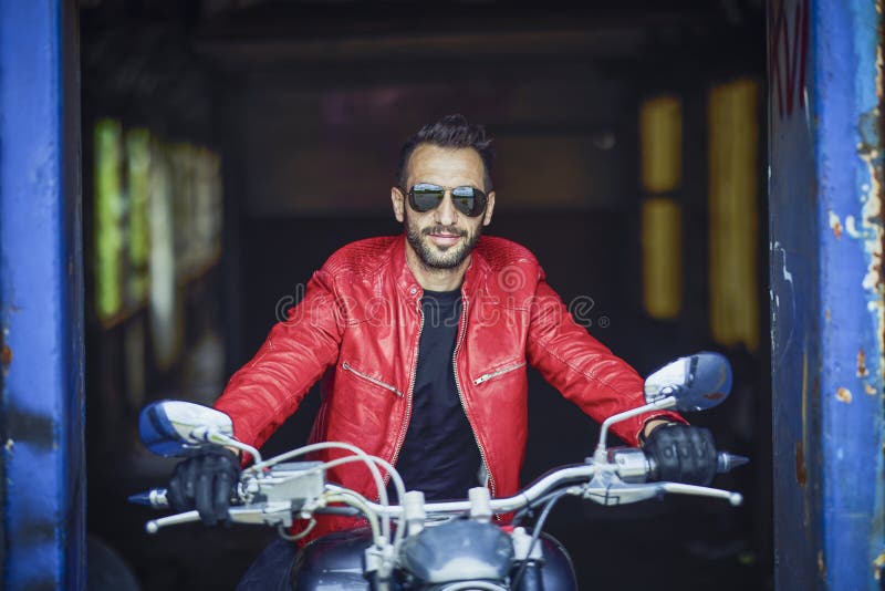 Man on a Chopper Motorcycle Stock Photo - Image of outside, rider ...