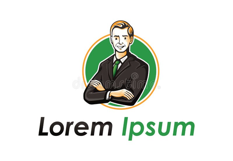 Nice man in suit stock vector. Illustration of logo, business - 86358262