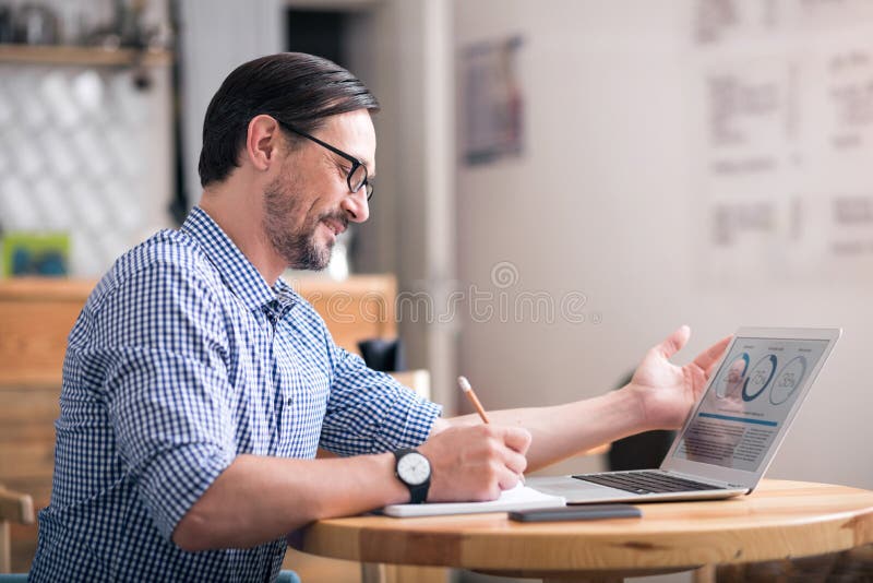 Nice man working indoors stock image. Image of nomadic - 77705227