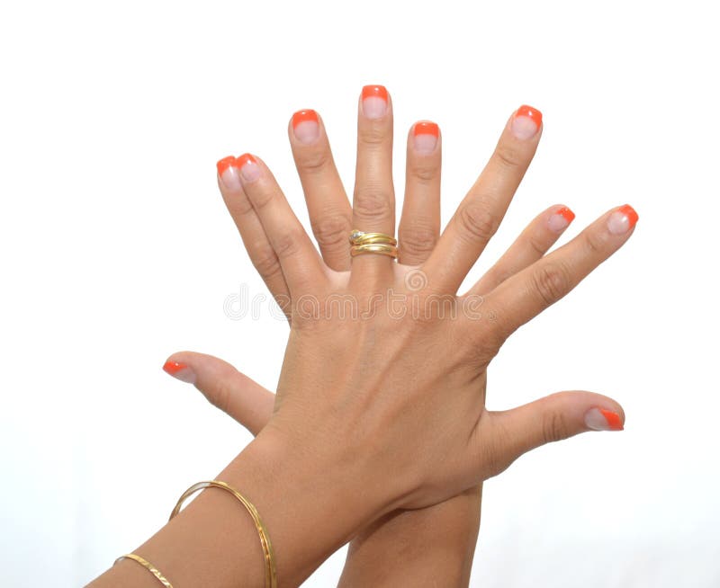 Nice Manicured Nails Isolated on White Stock Image - Image of elegant ...