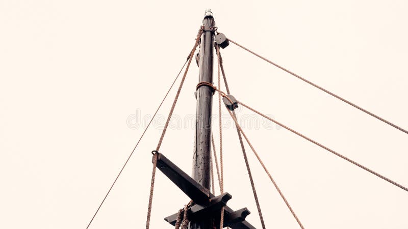Nice Mast of a Boat Made of Wood Stock Photo - Image of background ...