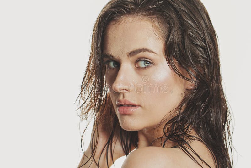 Nice Model Girl with Wet Skin Stock Photo - Image of female, natural ...