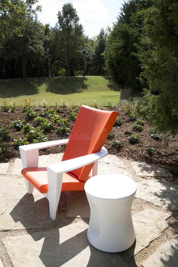 Nice Modern Design Chair and Table Outside Stock Photo - Image of ...