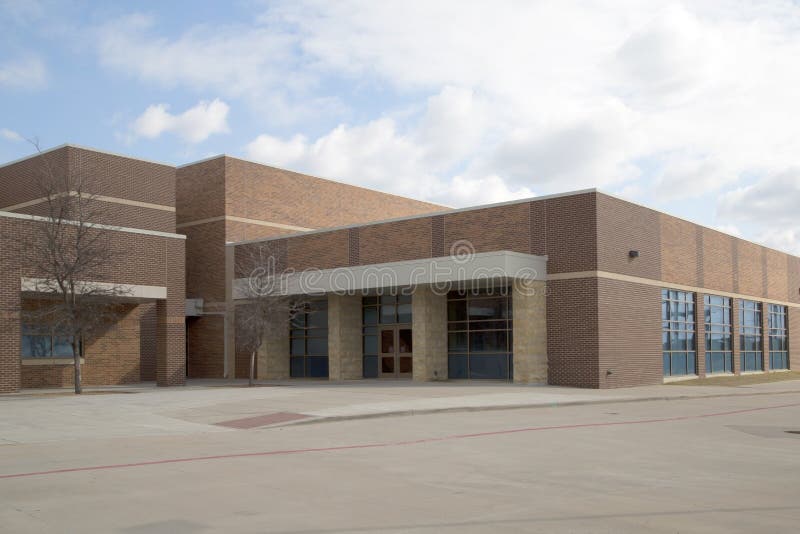 Nice Modern High School Exterior Stock Image - Image of public, brick ...