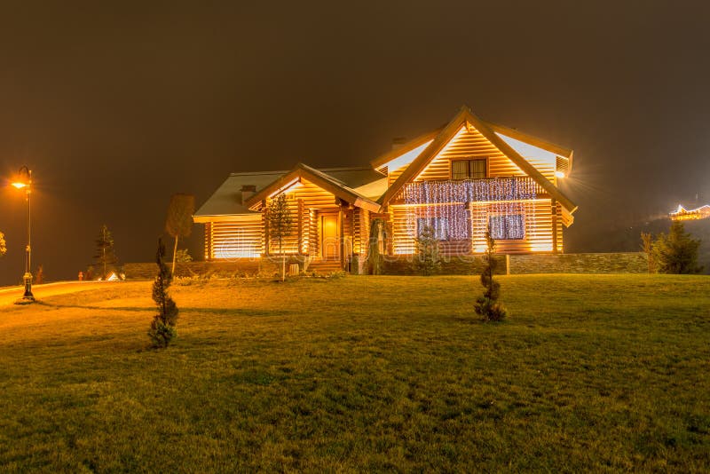 Nice Modern House during Evening Hours Stock Photo - Image of country ...