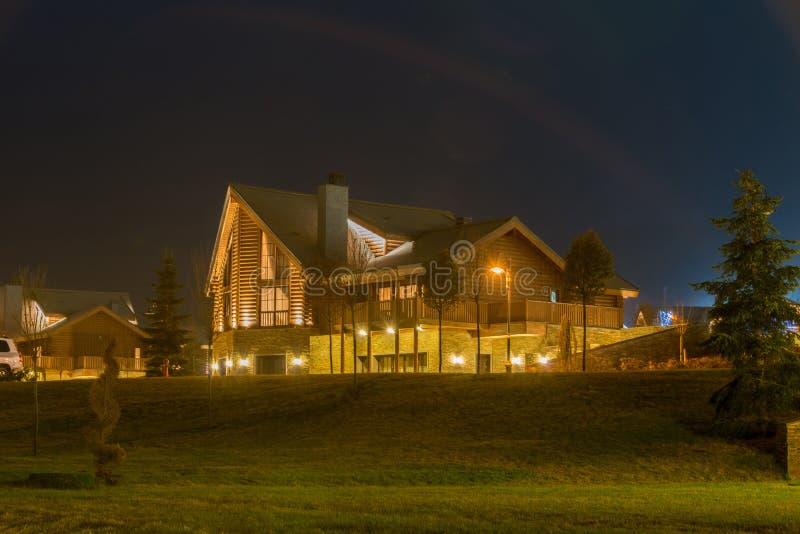 Nice modern house stock photo. Image of evening, expensive - 58138714