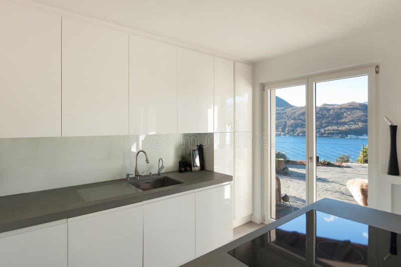 Nice modern kitchen stock photo. Image of style, cabinet - 65069358