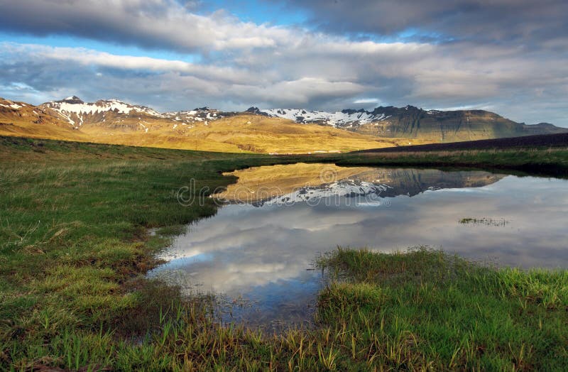 Nice Mountain Iceland Country Stock Image - Image of landscape, farm ...