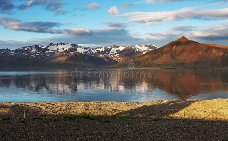 Nice Mountain Iceland Country. Stock Image - Image of outdoors, country ...
