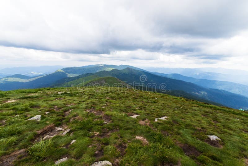 Nice Mountain View, with Beautiful Cloudy Skies. Ukraine Stock Photo ...