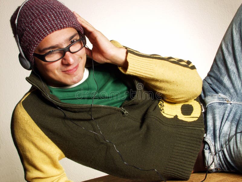 Nice music. stock photo. Image of adolescence, earphone - 14889582