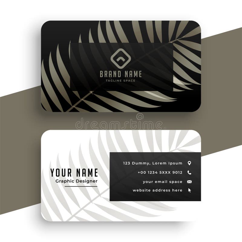 Nice Nature Leaves Business Card Design Template Stock Vector ...