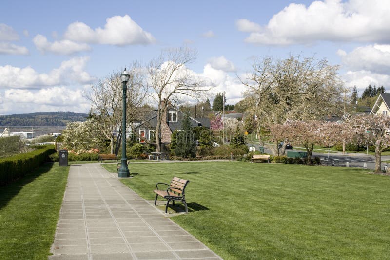 Nice neighborhood park stock image. Image of grass, trees - 30420175