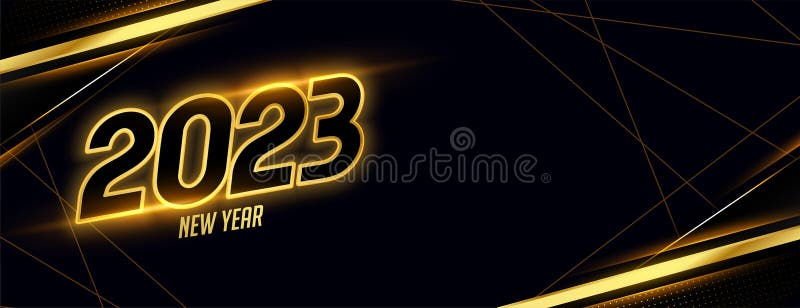 Nice 2023 New Year Event Banner with Golden Lines Stock Vector ...