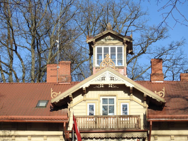 Beautiful Old Home in Latvia Stock Image - Image of background, home ...