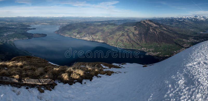 Nice Panoramic View from Rigi To Lake Zug Stock Photo - Image of forest ...