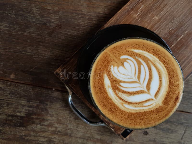 Nice Pattern of Hot Coffee Latte Art Stock Photo - Image of female ...