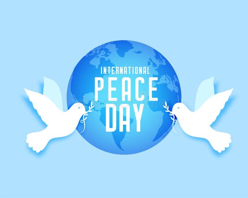 Nice Peace Day Banner with Dove and Globe Design Vector Illustration ...