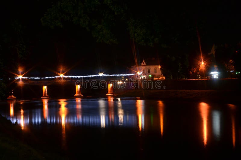 Bridge at night time stock image. Image of night, beautiful - 124437533