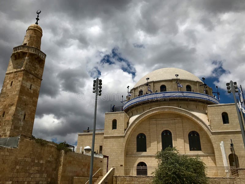 The Hurva Synagogue in Jerusalem. Stock Image - Image of church ...