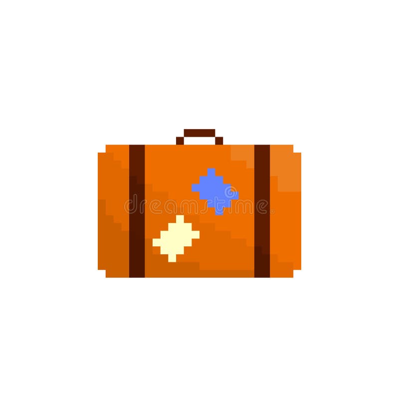 Nice pixel suitcase stock illustration. Illustration of handle - 97056268