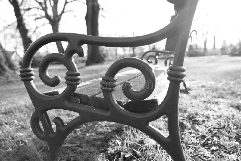 Nice Place To Rest in the Park. Black White Colour Stock Photo - Image ...