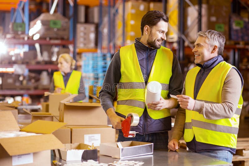 Nice Positive People Working in Team Stock Image - Image of ...