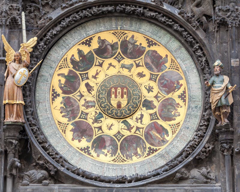 Nice the Prague Astronomical Clock Stock Photo - Image of moon ...