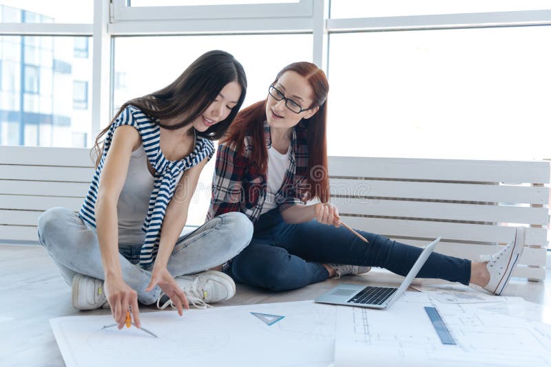 Nice Professional Engineers Working Together on a New Project Stock ...