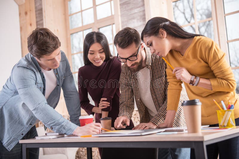 Nice Professional Team Working on a Project Stock Image - Image of ...