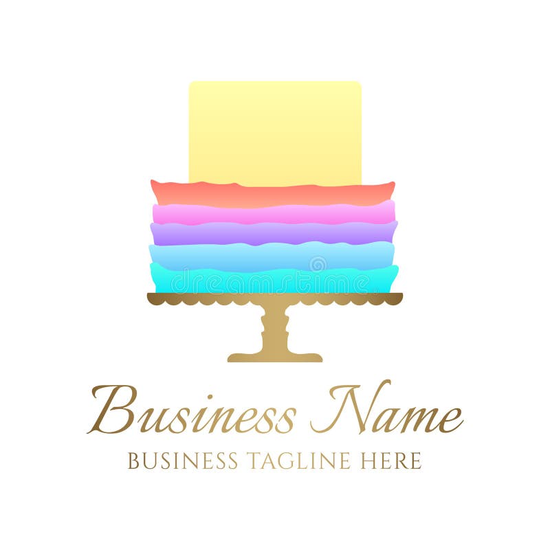 Nice Rainbow Color Cake Logo for Bakery Business or Birthday ...