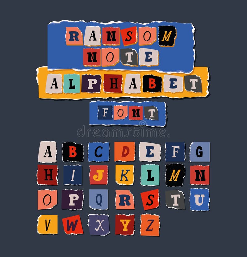 Ransom Note Alphabet Font Card Stock Vector - Illustration of post ...